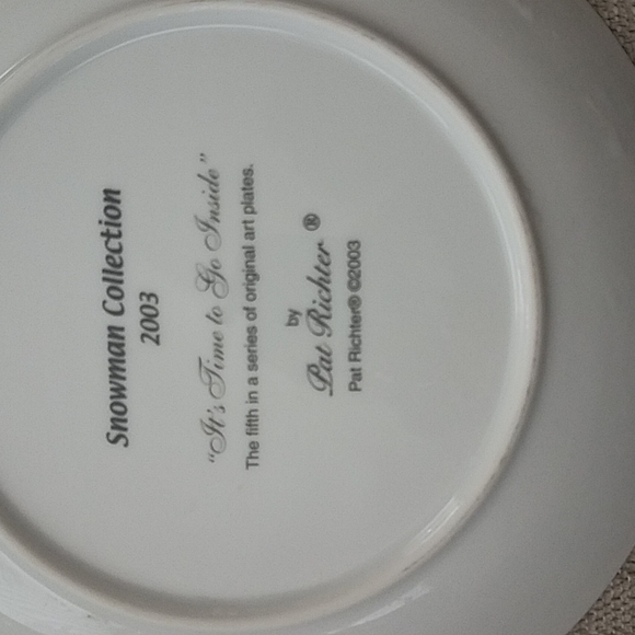 Pat Richter | Holiday | Pat Richter Snowman Collection Plate 203 | Poshmark